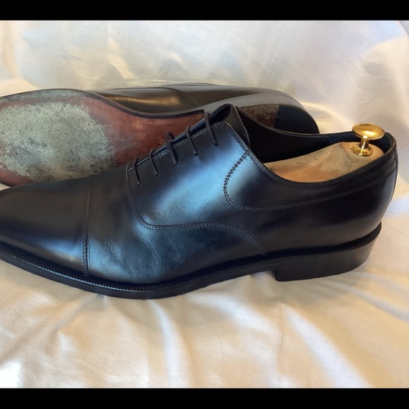 Faconnable | Shoes | Facconable Italian Black Leather Cap Toe Oxford ...